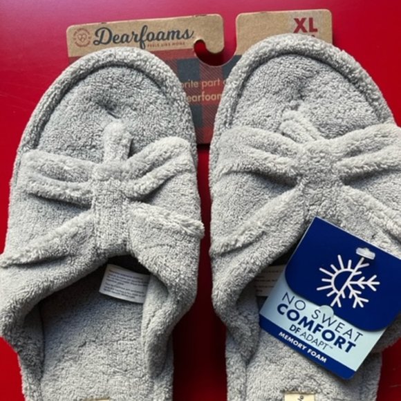 dearfoams | Shoes | New Dearfoams No Sweat Comfort Memory Foam Slippers ...